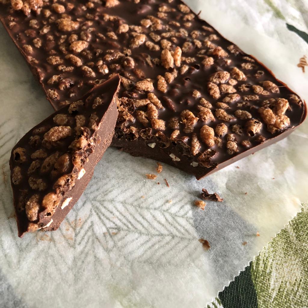 Turrón de chocolate crujiente - Nutrición con Q